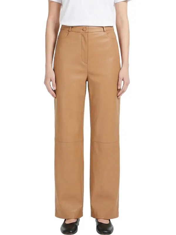 Loulou De Saison Lambskin Leather Trousers - Nude