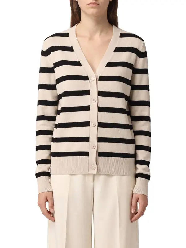 Max Mara Striped Wool Cardigan - White