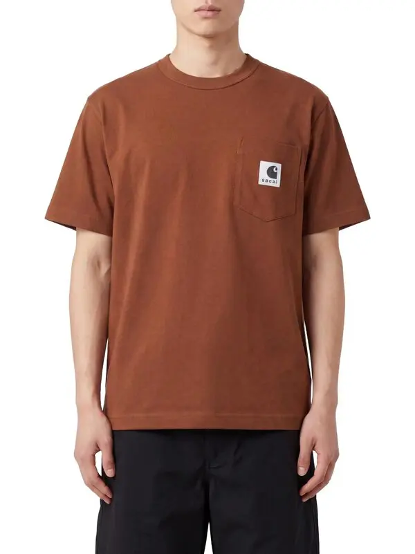SACAI X CARHARTT WIP Cotton T-shirt With Logo - Nude