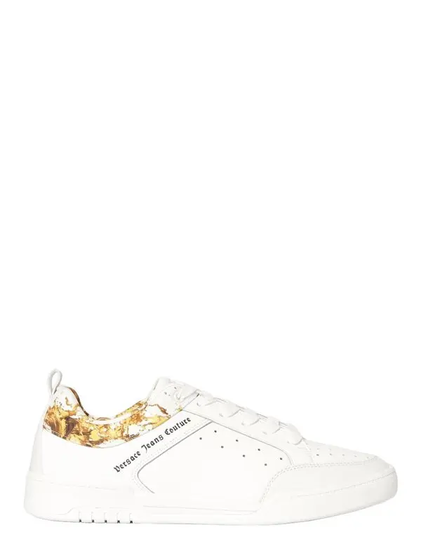Versace Baroque Print Leather Sneakers - White