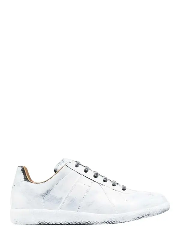 MAISON MARGIELA Replica Grained Calf Leather Lace Up Sneakers - White