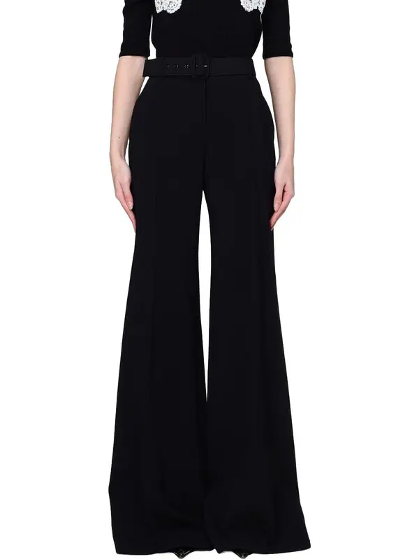Ermanno Scervino Flared Crêpe Trousers - Black