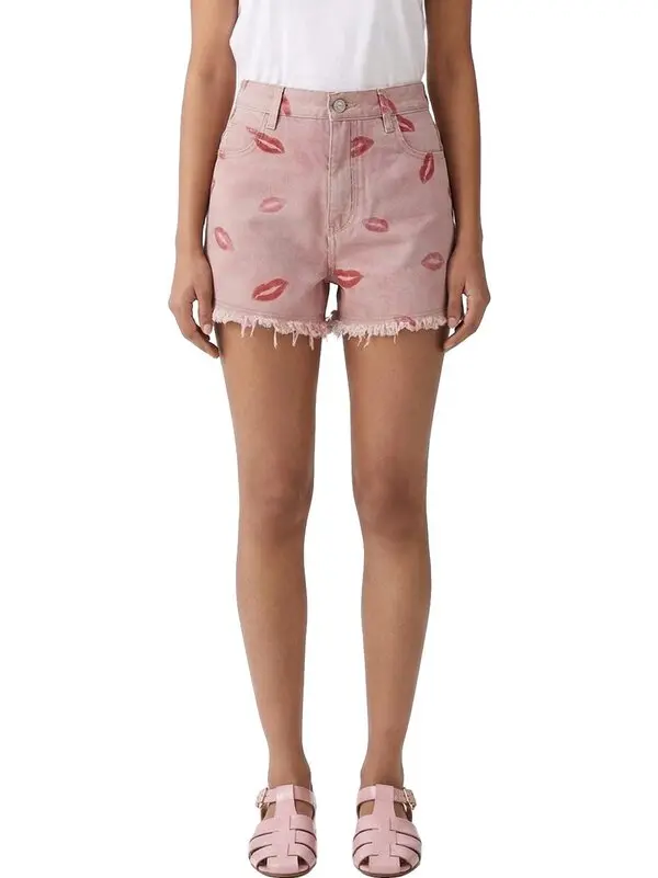 Isabel Marant Étoile Printed Denim Shorts - Pink