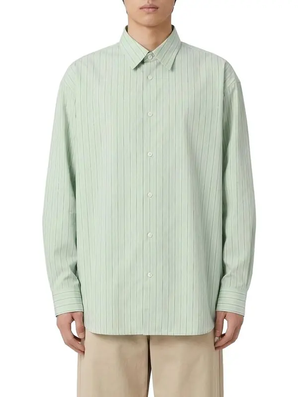 Dries Van Noten Striped Cotton Shirt - Green