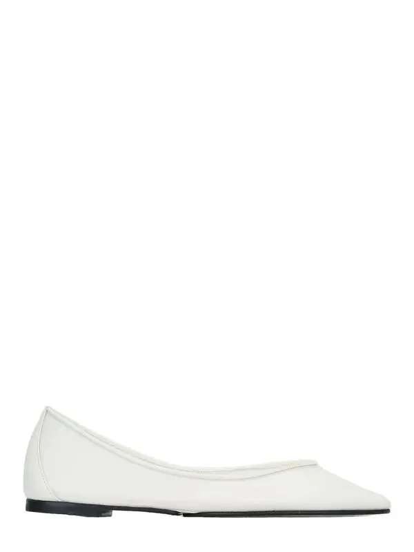 Jacquemus Nylon Ballet Flats With Almond Toe And Lambskin Leather Interior - White