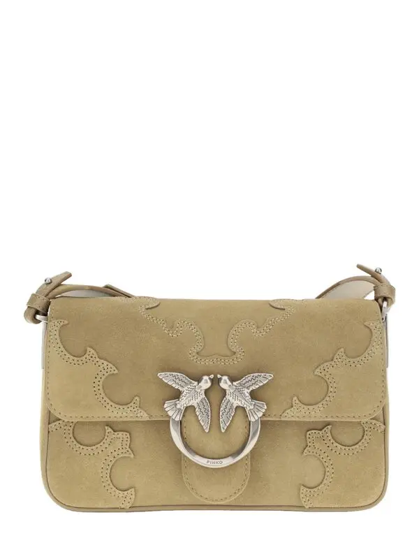 Pinko Love Bag One Slouchy Suede Bag - Green
