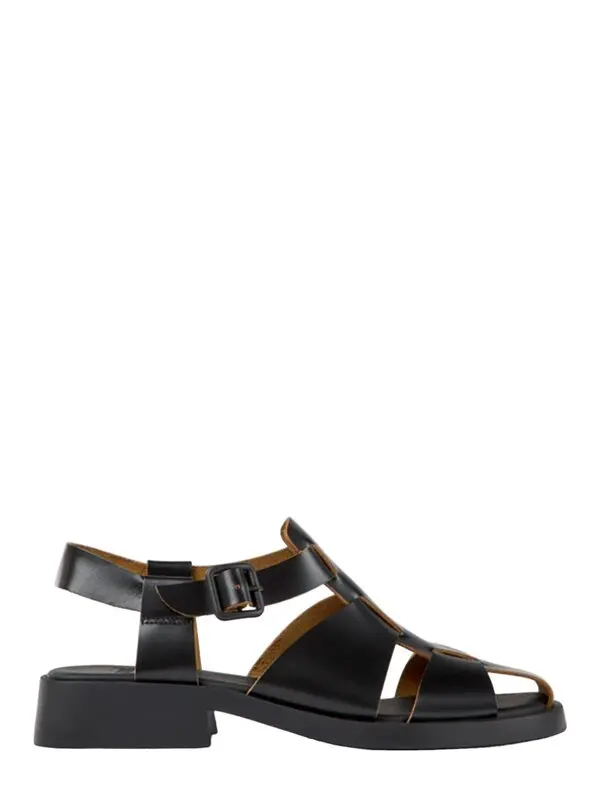 Camper Leather Heeled Sandals - Black