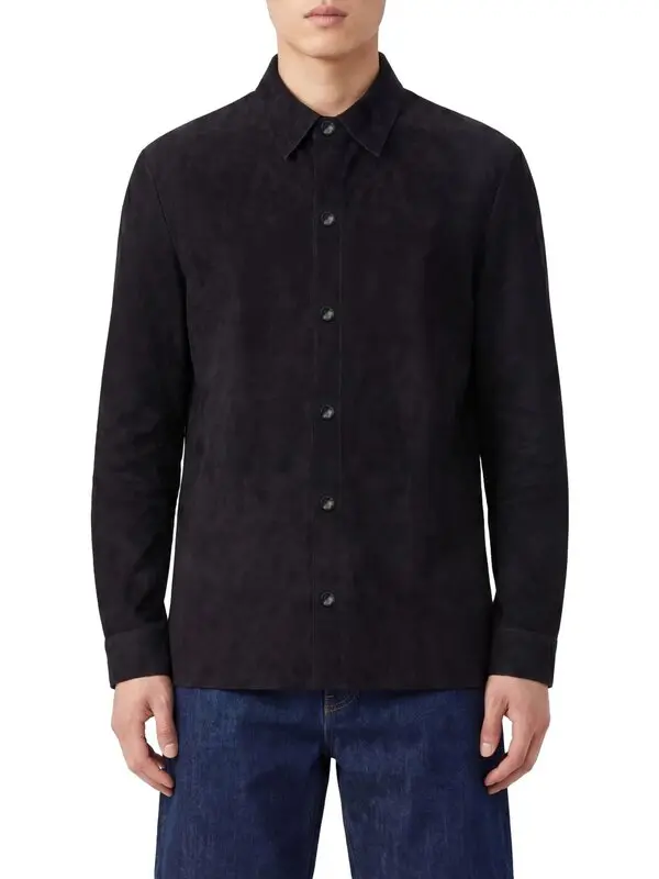 SALVATORE SANTORO Suede Shirt Jacket - Black