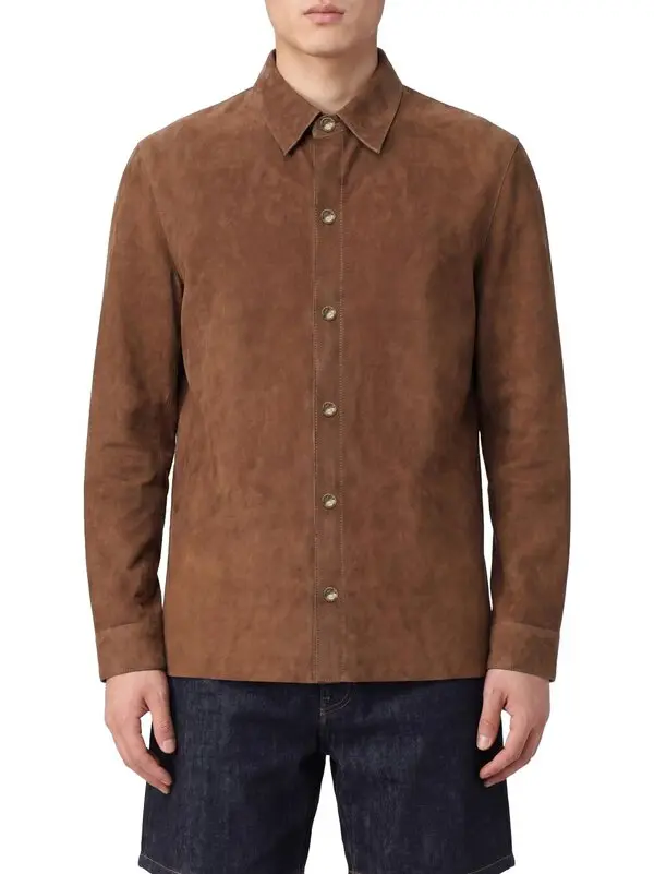 SALVATORE SANTORO Suede Shirt Jacket - Brown