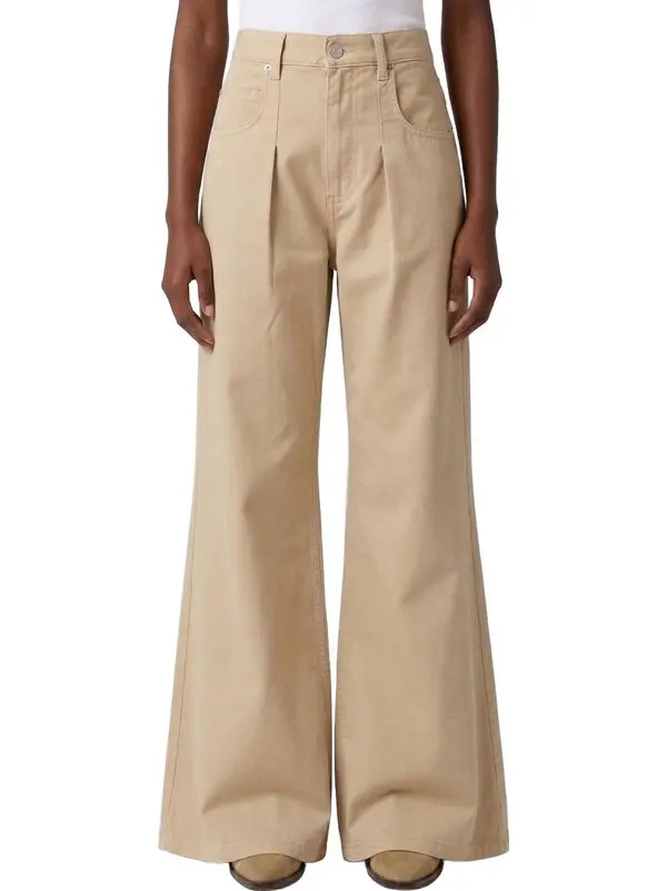 Isabel Marant Étoile Cotton Denim Flare Jeans - Beige