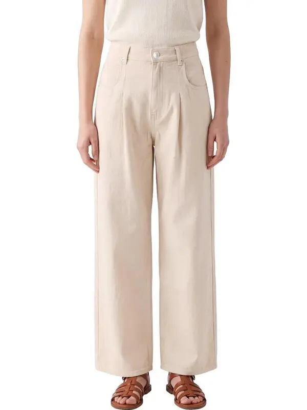 Isabel Marant Étoile Cotton Denim Flare Jeans - Beige