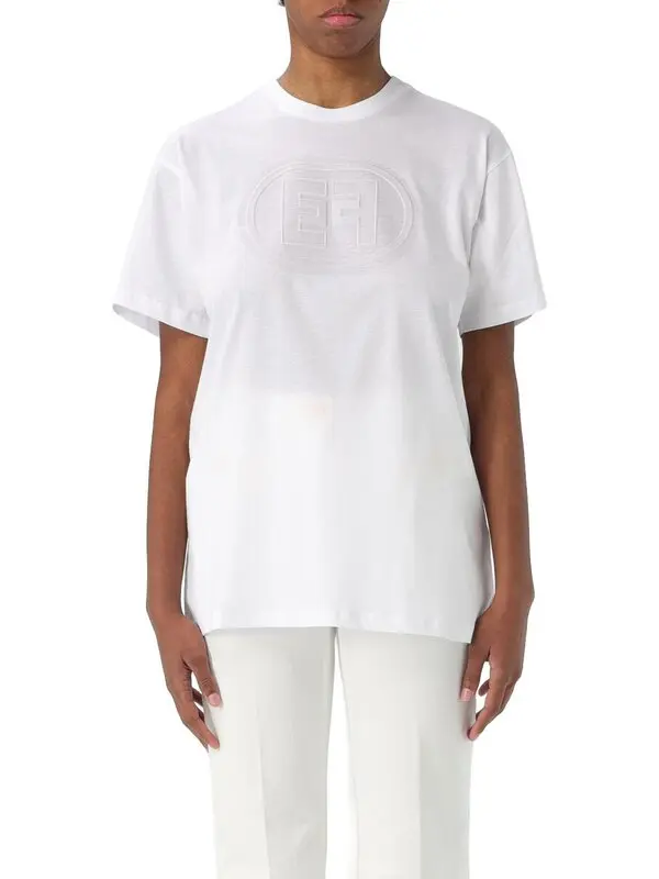 Elisabetta Franchi T-shirt With Embossed Logo - White