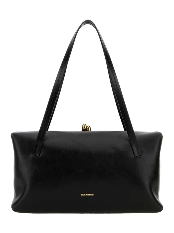JIL SANDER Small Goji Pillow Leather Shoulder Bag With Clasp Closure - Black