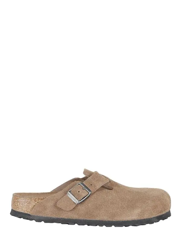BIRKENSTOCK Boston Suede Mules With Adjustable Strap - Brown