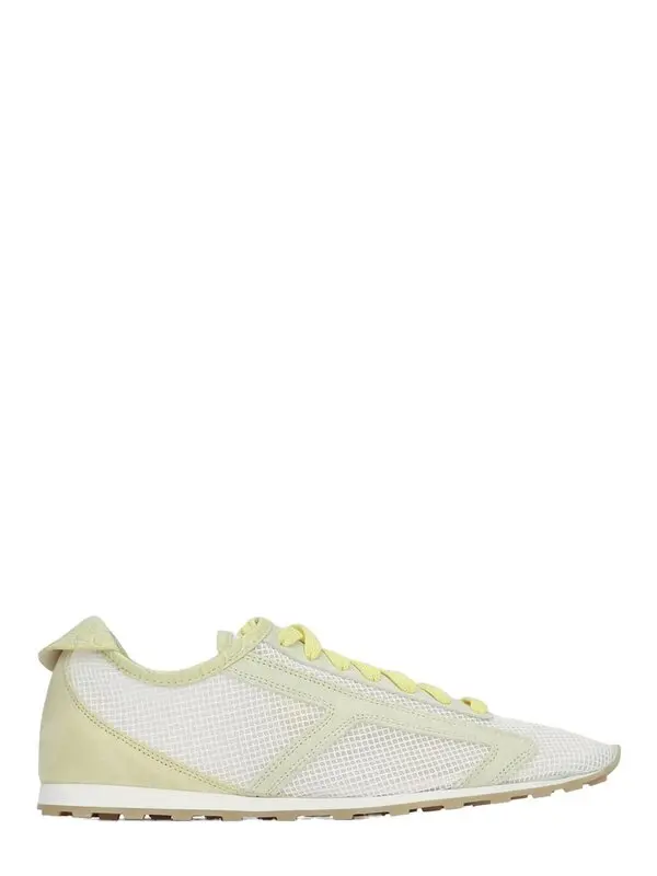 Jacquemus Les Tennis Suede And Mesh Lace-up Sneakers - Yellow