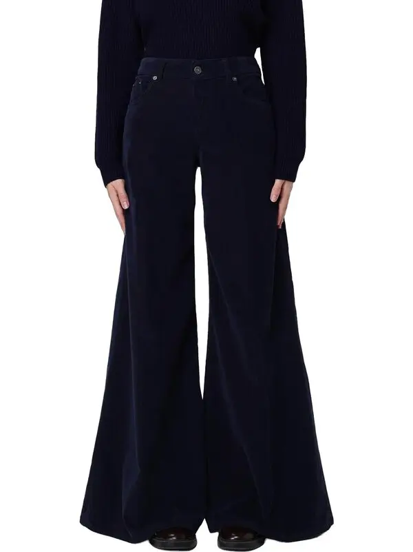 DONDUP Wide Leg Corduroy Trousers - Blue