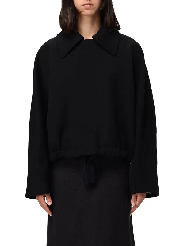 Victoria Beckham Virgin Wool Bomber Jacket With Zip Closure - Black
