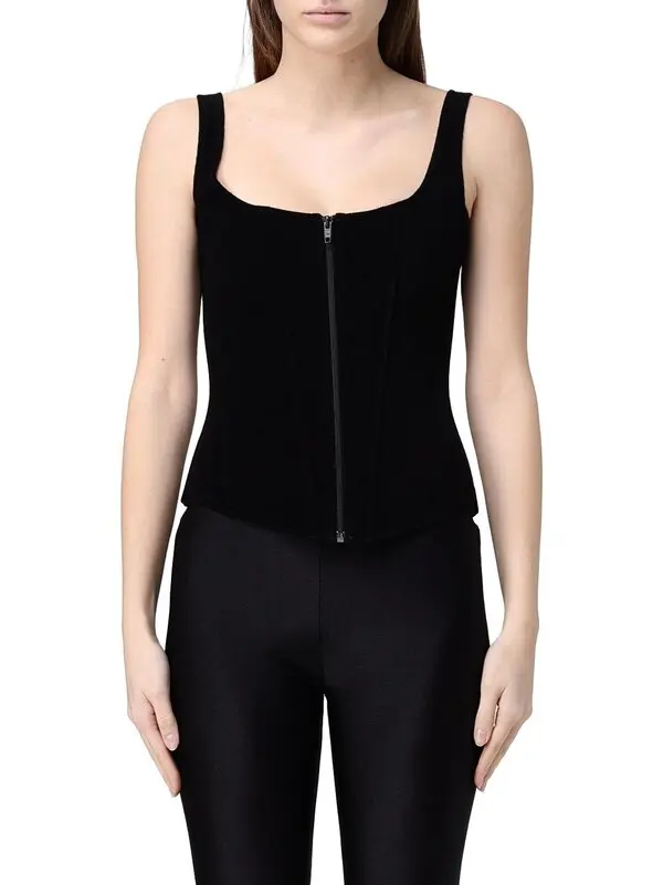Balenciaga Zip-up Corset Top - Black