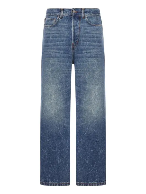 HAIKURE Wide-leg Cotton Jeans With Mid-rise Waist - Denim