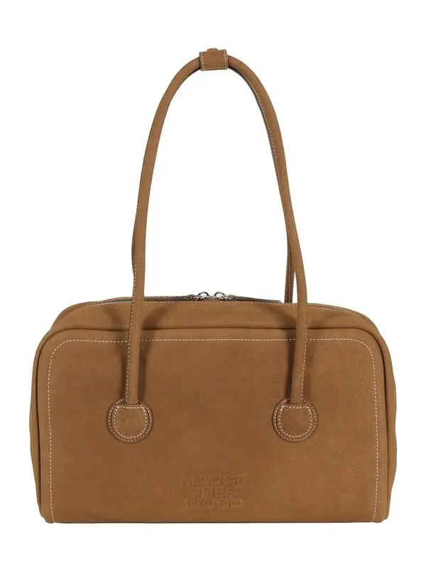 MARGESHERWOOD Hammered Leather Boston Bag - Brown