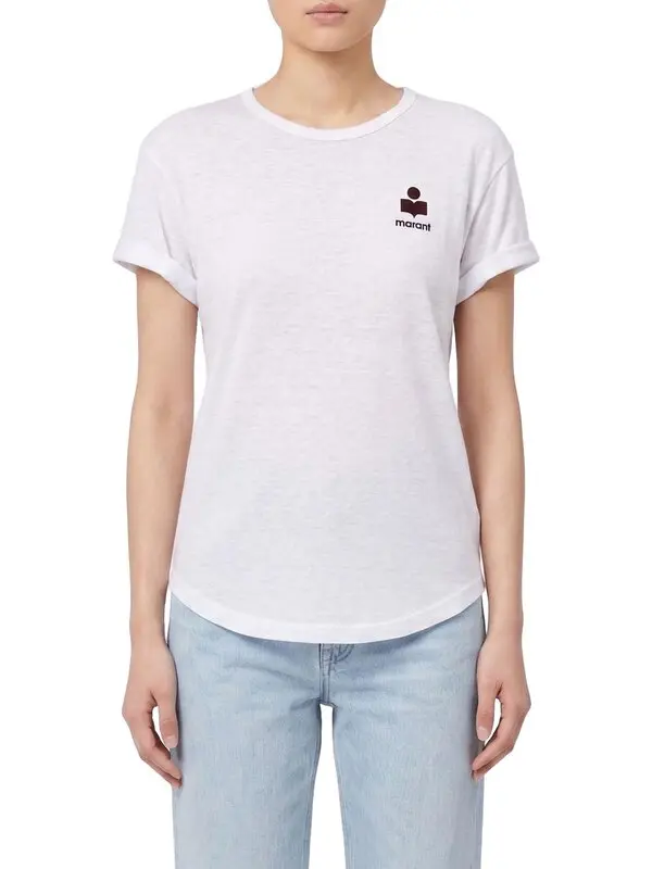 Isabel Marant Étoile Linen T-shirt With Logo - White 1