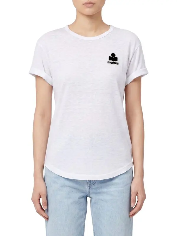 Isabel Marant Étoile Linen T-shirt With Logo - White