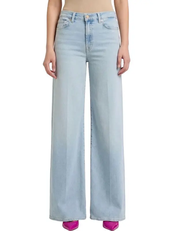 7 For All Mankind Wide Leg Jeans - Ice