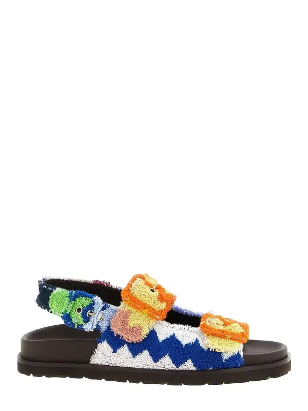 Missoni Zig Zag Cotton Terry Slingback Sandals - Multicolor