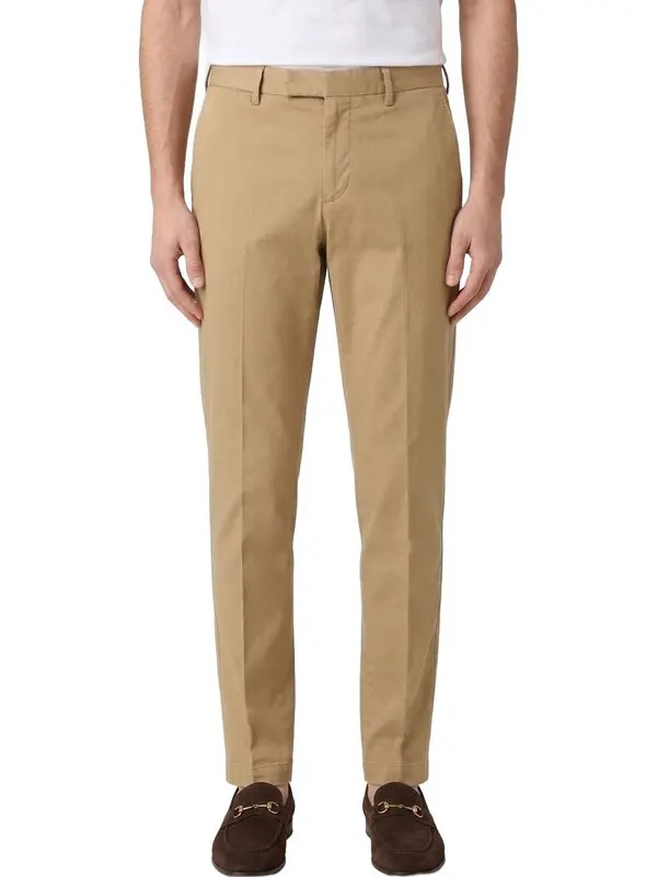 PT TORINO Stretch Cotton Chino Trousers - Brown