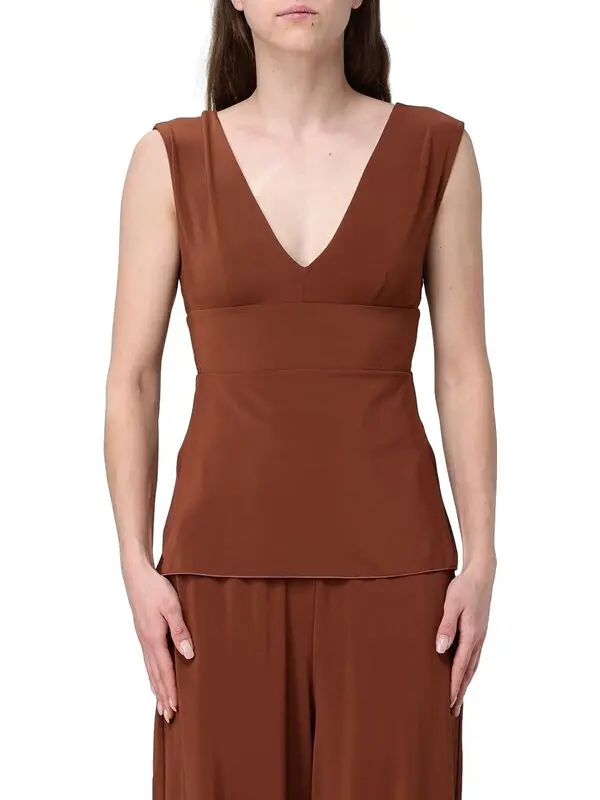 Max Mara Oblare V-neck Sleeveless Top - Brown
