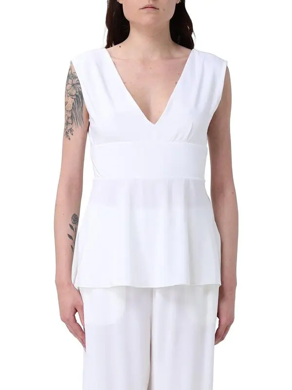 Max Mara Oblare V-neck Sleeveless Top - White