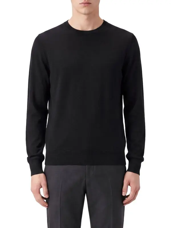 TOM FORD Pure Wool Long-sleeved Crewneck Sweater - Black