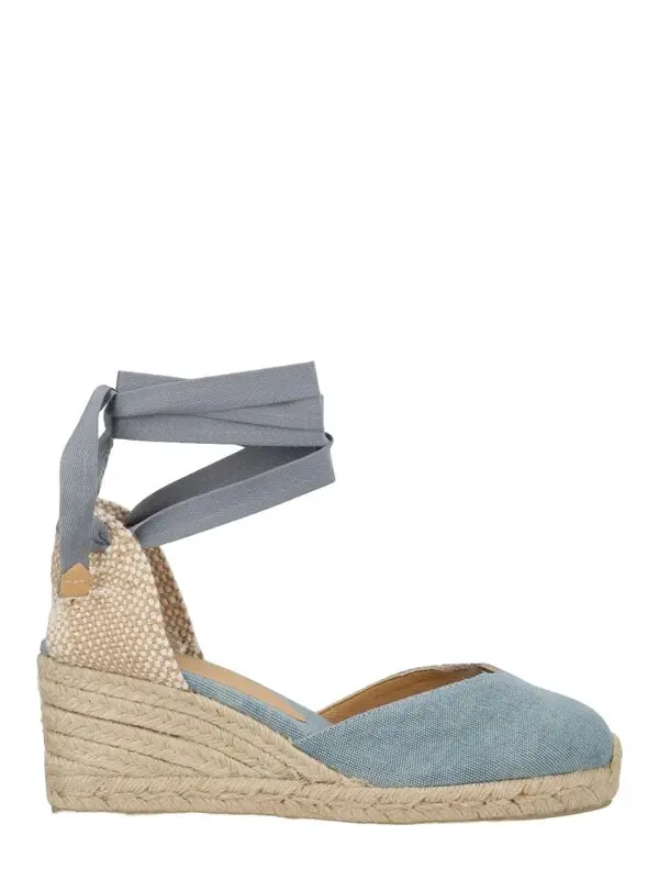 CastaÑer Chiara Mid Wedge Espadrilles With Ankle Ties - Sky Blue