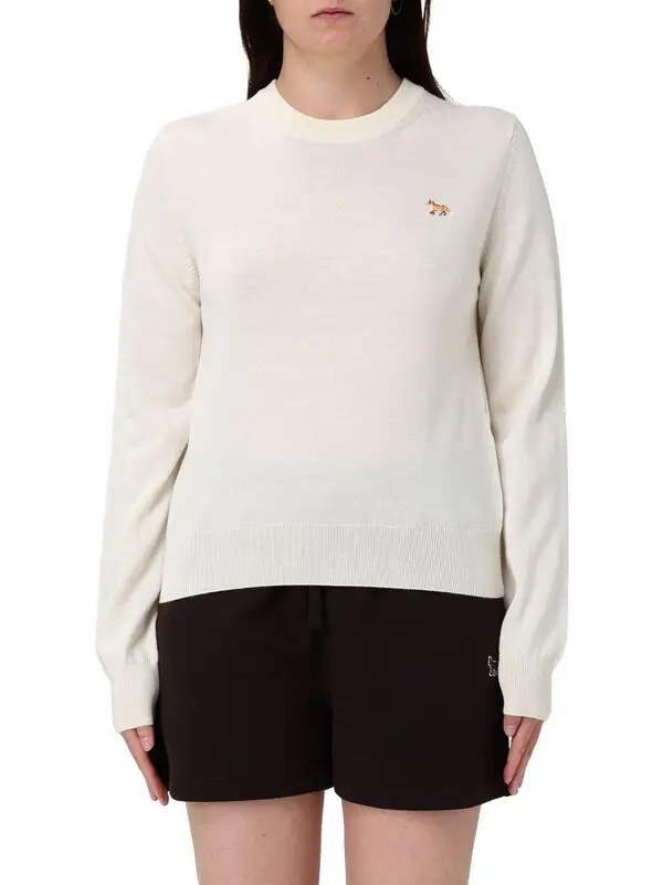 Maison Kitsuné Merino Wool Crew-neck Pullover - Beige