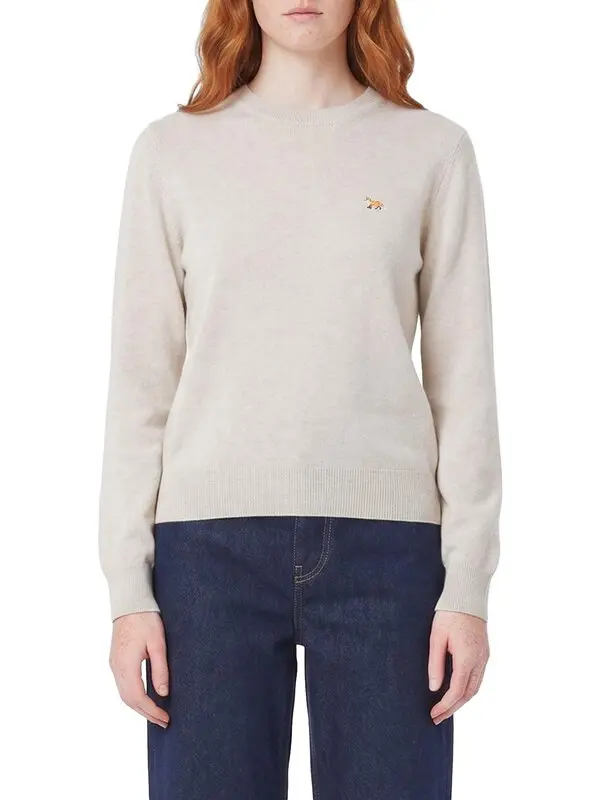 Maison Kitsuné Merino Wool Crew-neck Pullover - Sand