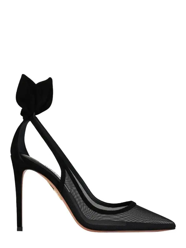 AQUAZZURA Bow Tie Mesh Pumps - Black