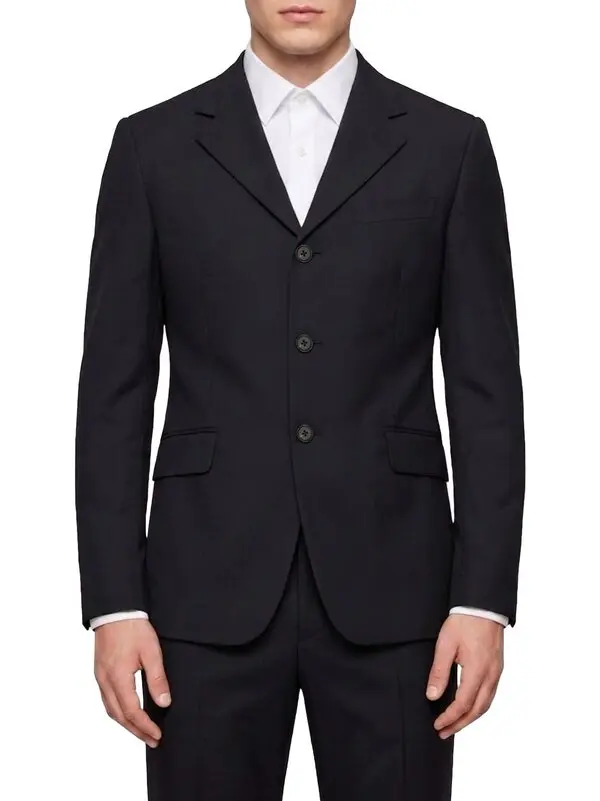 JIL SANDER Single-breasted Pure Virgin Wool Blazer With Classic Lapels And Flap Pockets - Black