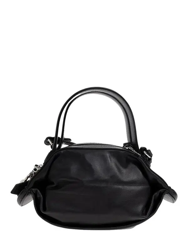 Kenzo Kumo Mini Smooth Lambskin Leather Handbag With Double Handle - Black