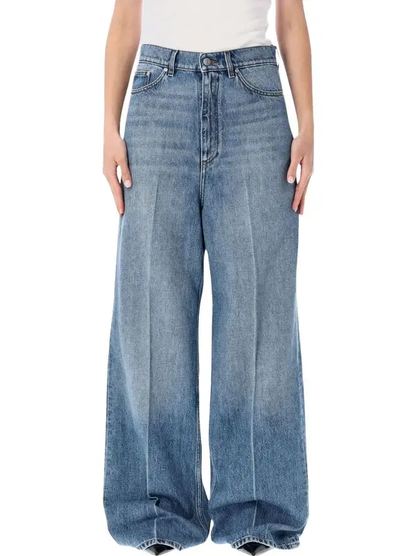 Stella McCartney High-waisted Wide-leg Jeans In Stretch - Denim