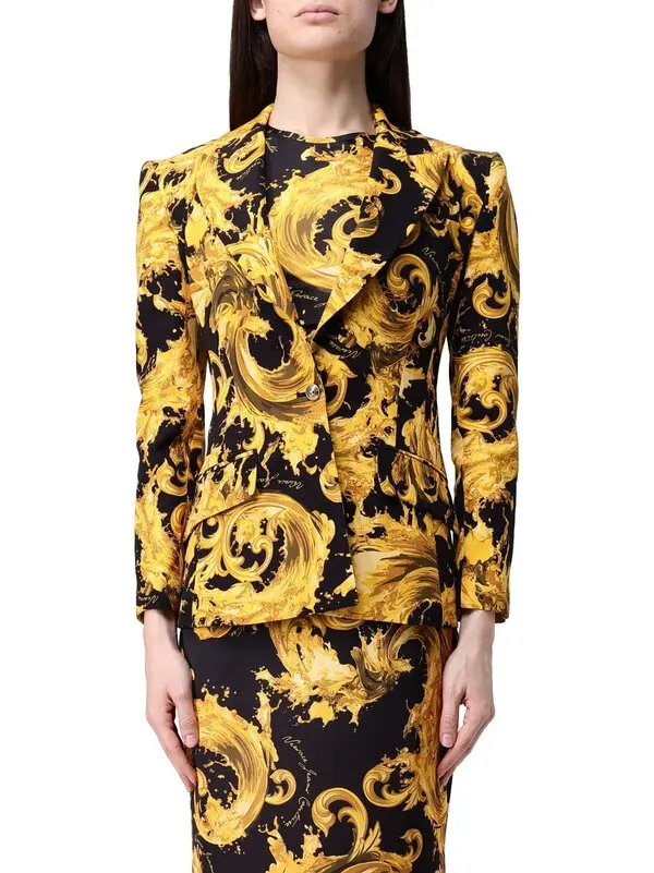Versace Baroque Print Polyester Blazer - Black