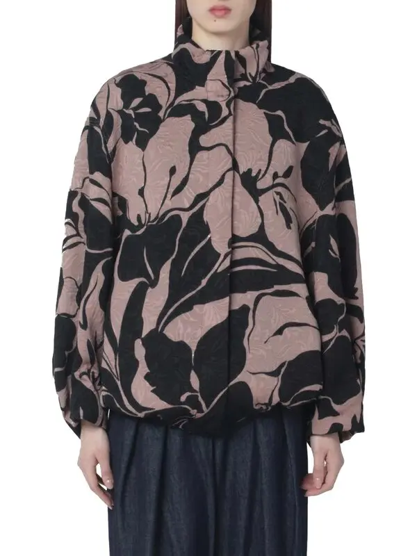 Dries Van Noten Floral Print Bomber Jacket - Black
