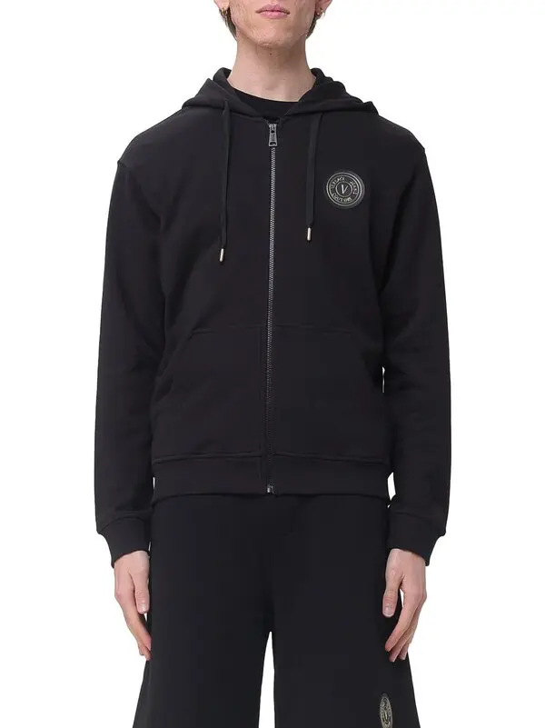 Versace Full Zip Hooded Sweatshirt - Black