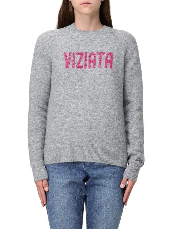 MC2 SAINT BARTH Crew Neck Embellished Pullover - Grey