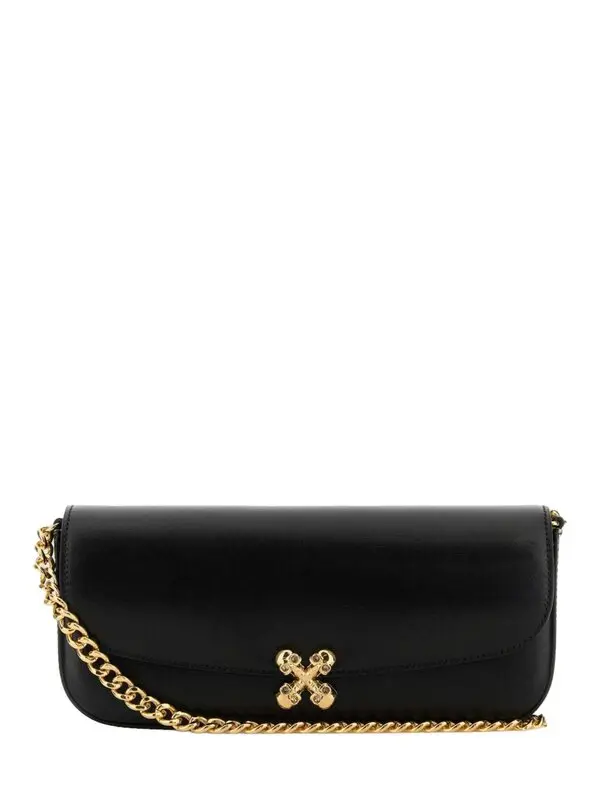 Alexander McQueen Skull Flower Leather Bag - Black