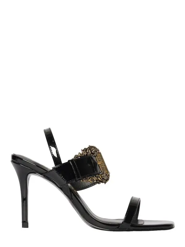 Versace Patent Leather Stiletto Sandals - Black