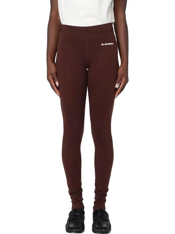 JIL SANDER Leggings With Logo - Burgundy