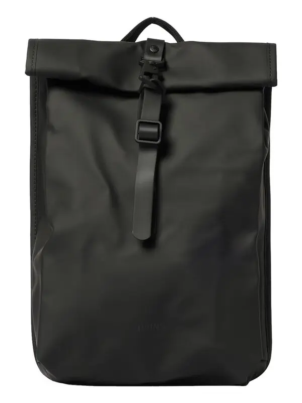 Rains Waterproof Rolltop Rucksack In Polyester - Black