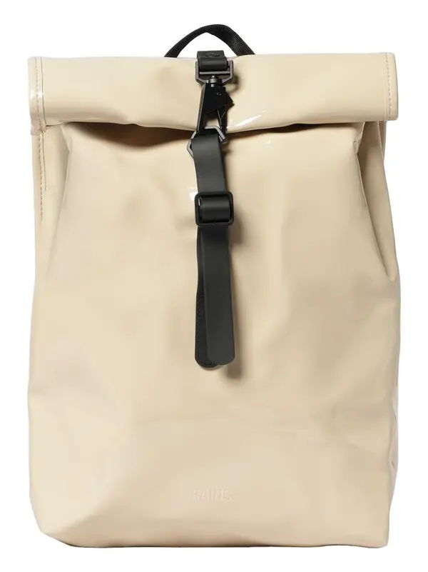 Rains Waterproof Rolltop Rucksack In Polyester - Sand