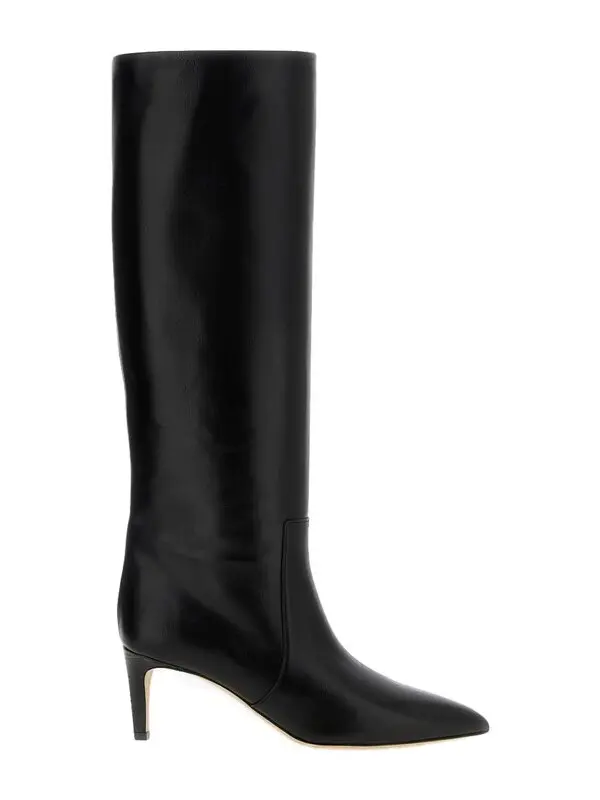 Paris Texas Knee High Pointed Toe Stiletto Heel Boots - Black