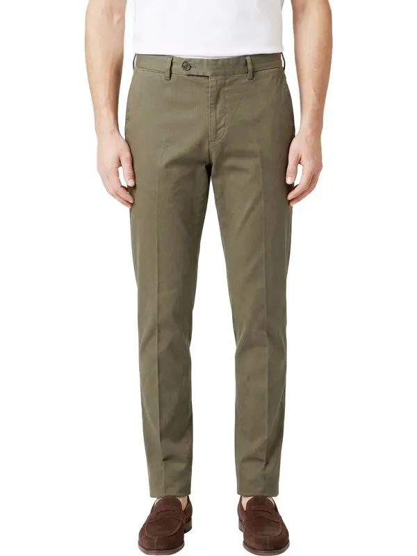 PT TORINO Stretch Cotton And Silk Chino Trousers - Grey